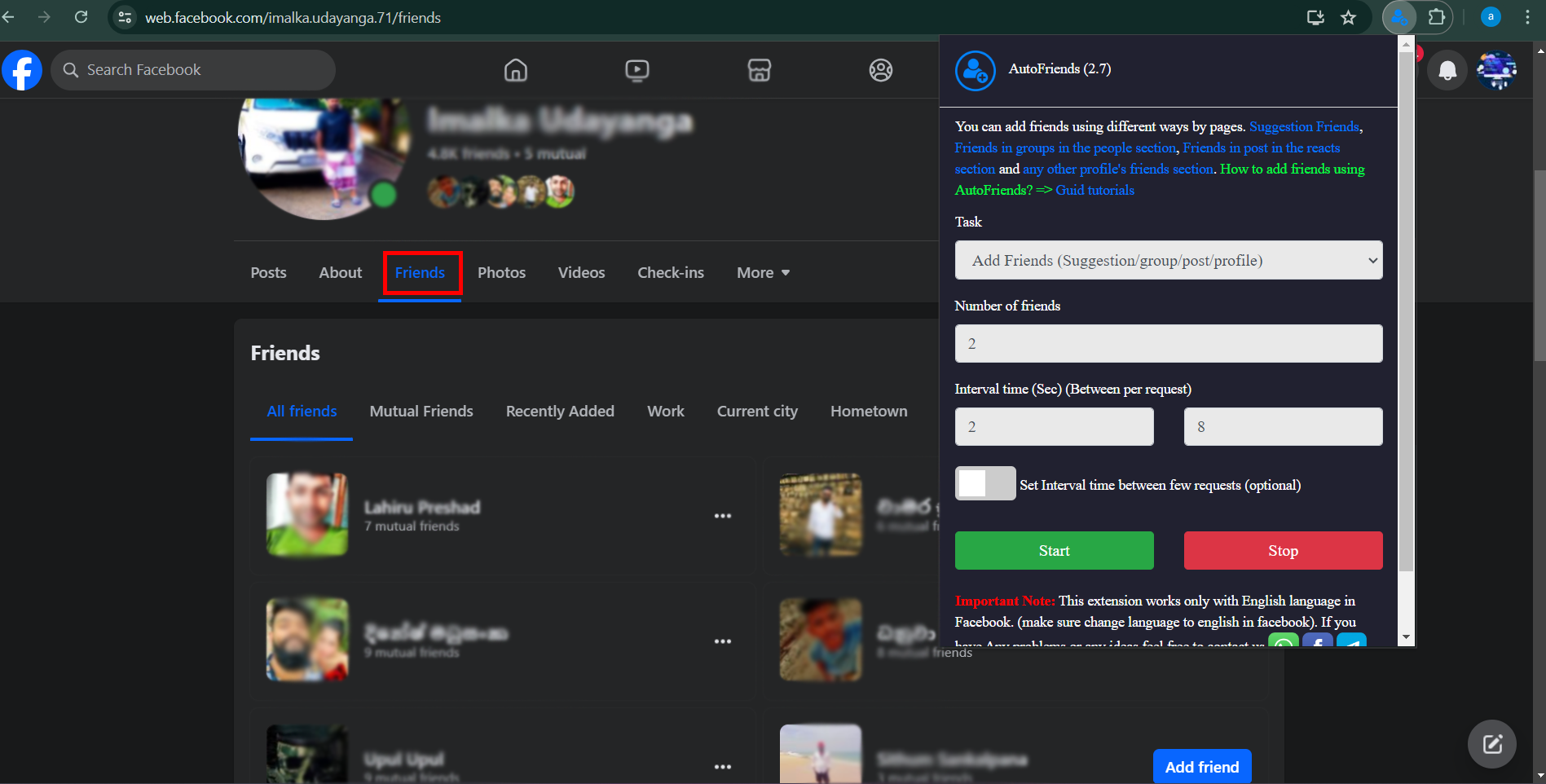 How to Use AutoFriends Extension to Add Friends from a Facebook Profile ...
